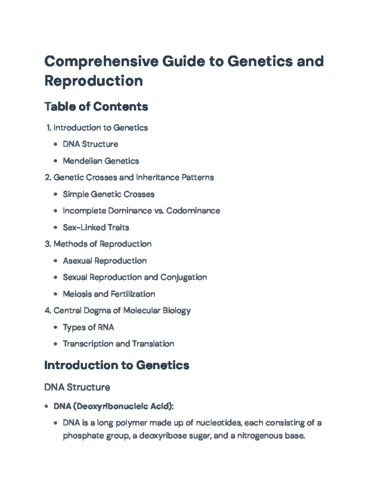 Genetics and Reproduction: Comprehensive Guide (BIO101) - Comprehensive ...