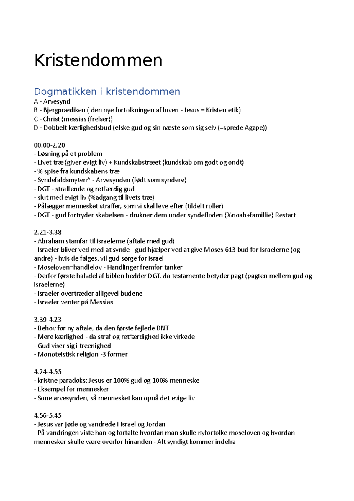 Kristendommen - Kristendommen Dogmatikken i kristendommen A - Arvesynd ...