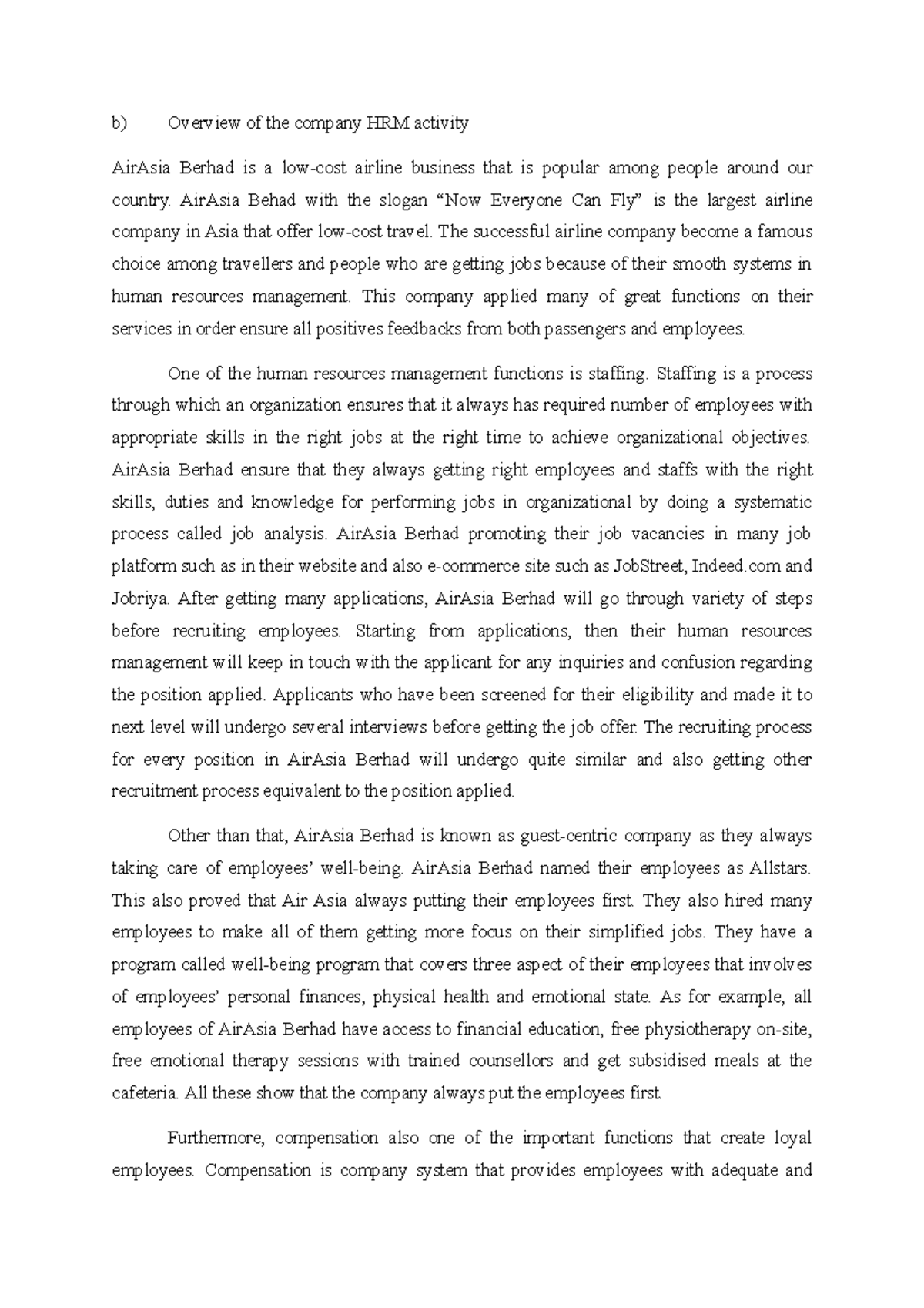 HRM Case Study: Human Resource Practices at Air Asia Berhad - Studocu