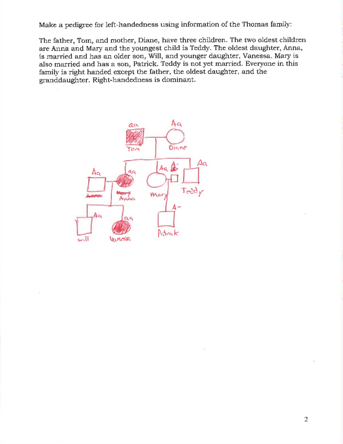 Pedigree Analysis Worksheet Answer Key - Studocu