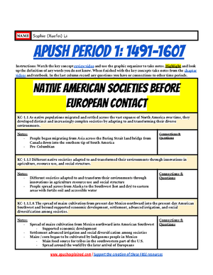 APUSH Period 1 1491-1607 - Study Guide - APUSH Period 1: 1491-1607 ...