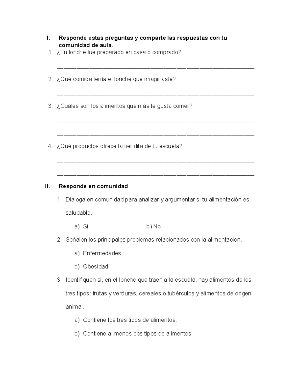 Encuesta y Gráficas: Hábitos Alimenticios en la Escuela 3° - Studocu