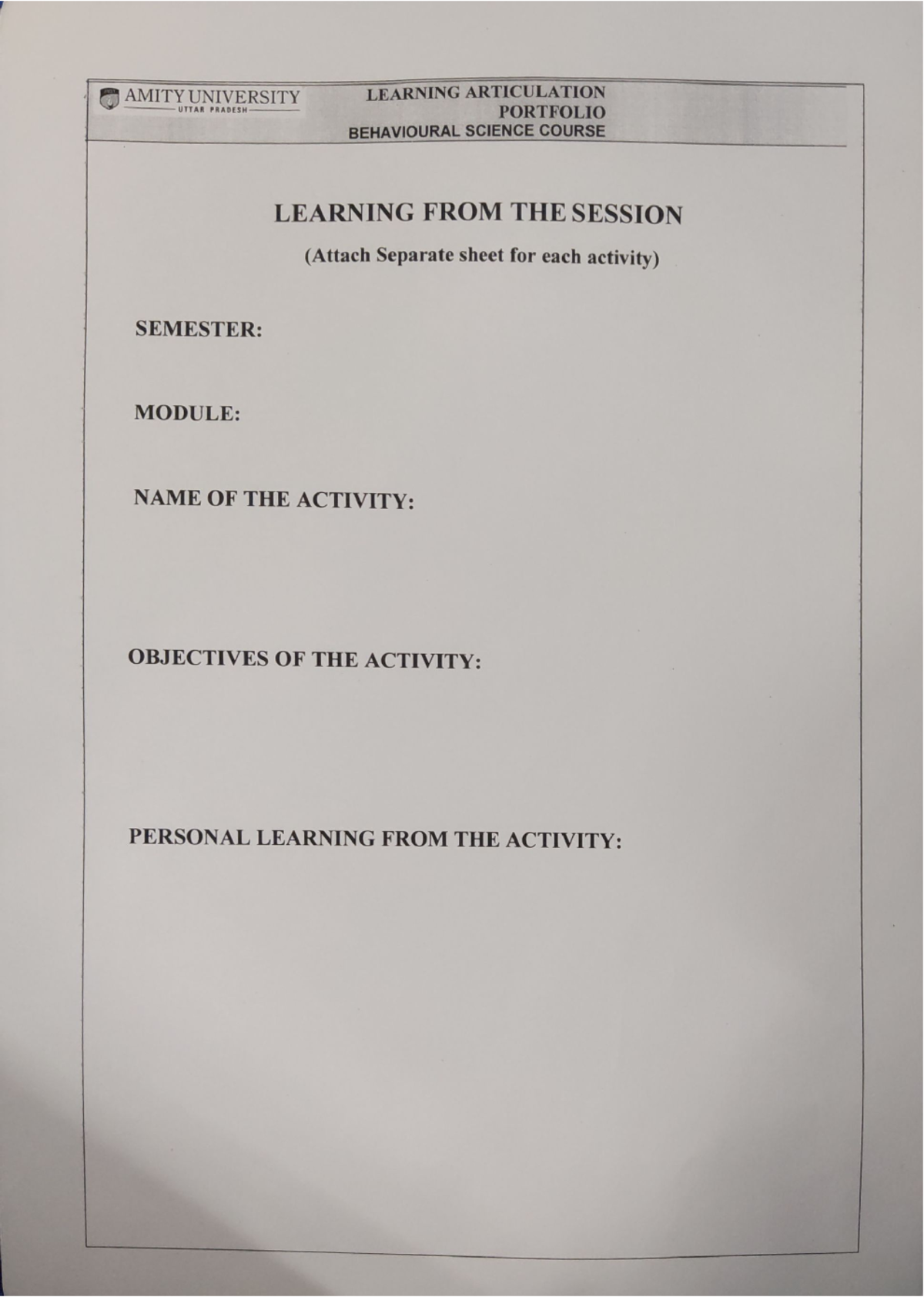 7 pages for self assessment - Applied Psychology - AMITY UNIVERSITY ...