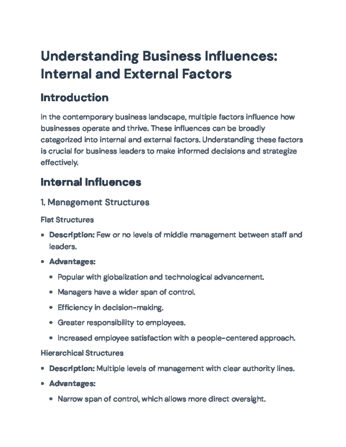 Understanding Internal and External Business Influences: Key Factors ...