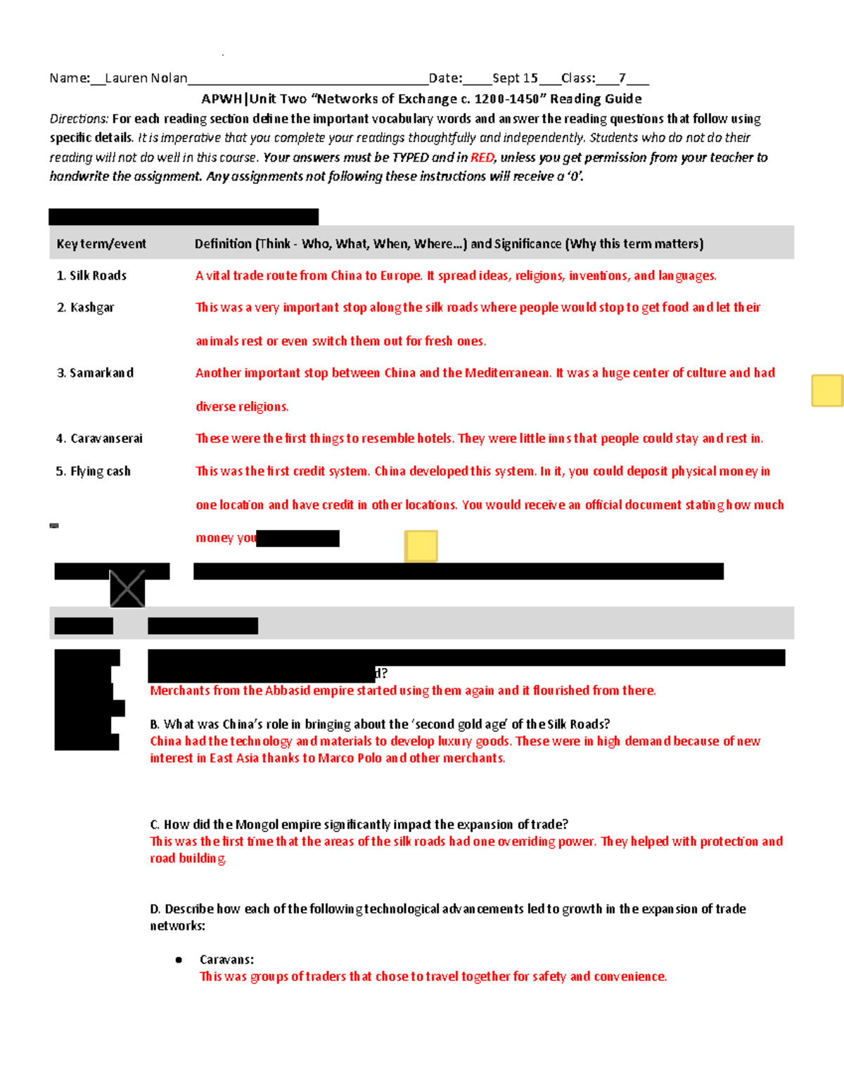 Unit 2 Reading Guide: Key Concepts and Vocabulary for Exchange Networks ...