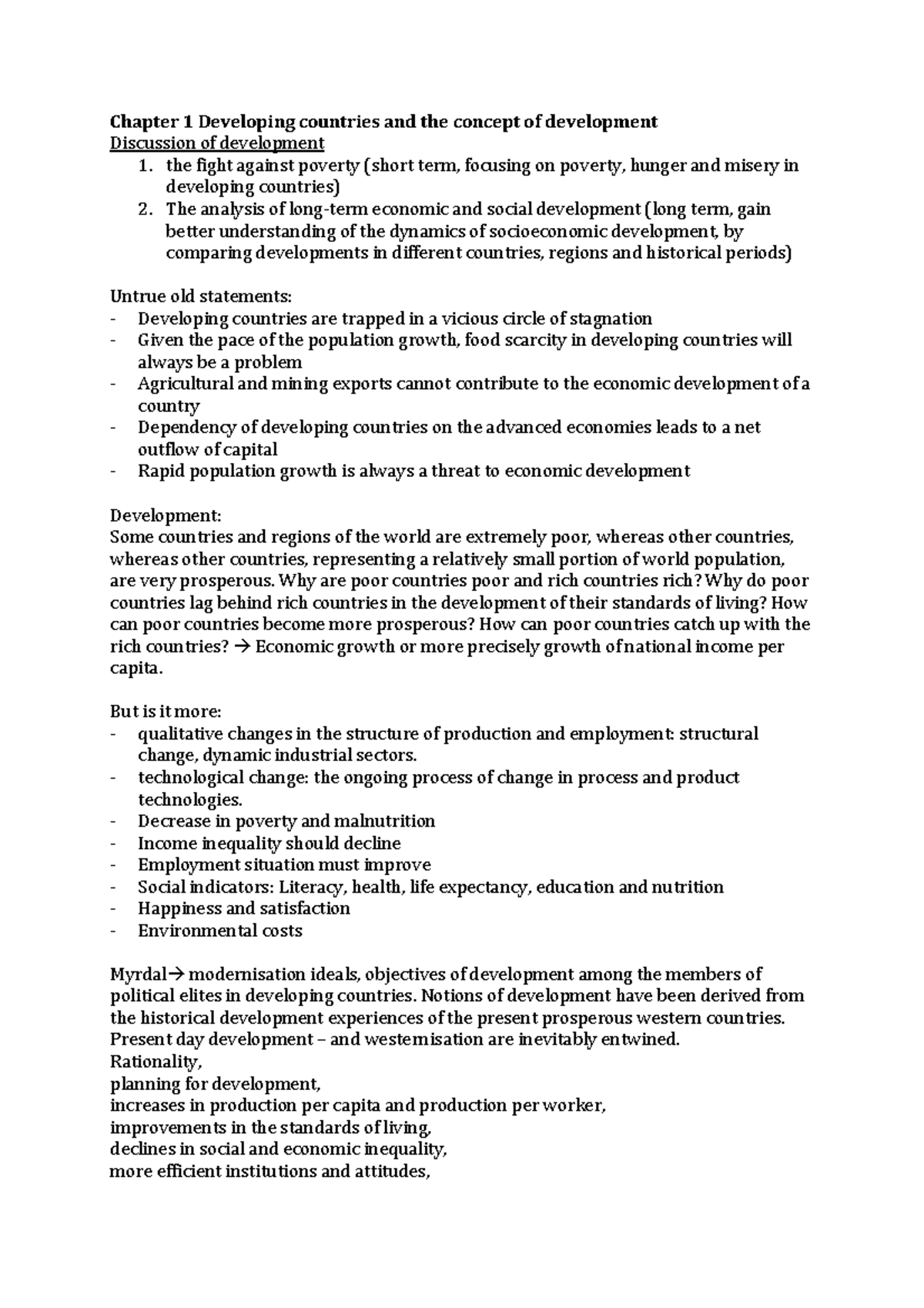 Summary of Global Development Studies: Key Concepts and Theories ...