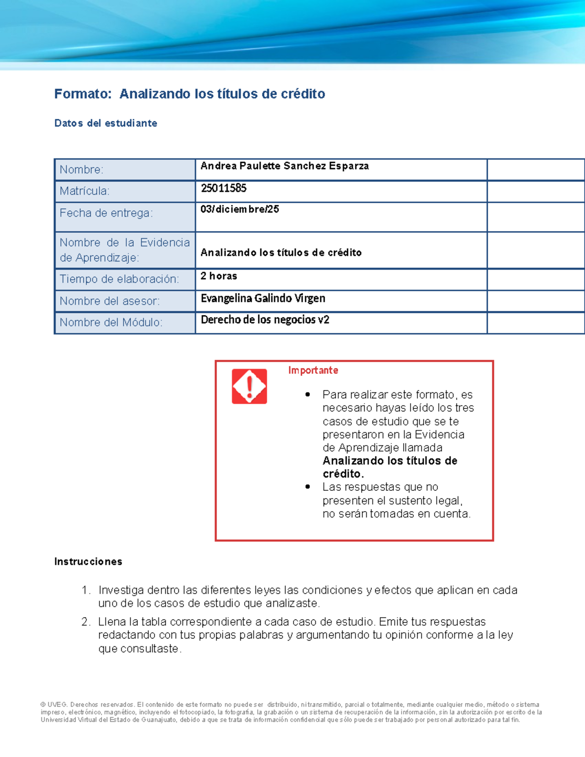 Analizando Títulos de Crédito - Derecho de los Negocios v2 - Studocu