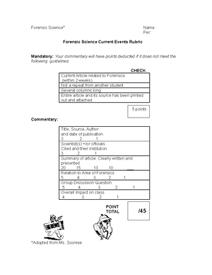 Current events forensic science - Current Events in Forensics Science ...