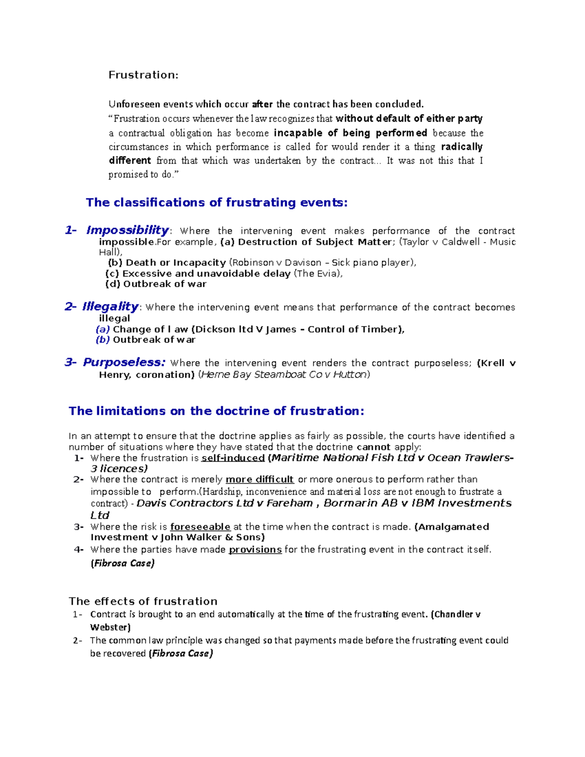 Frustration Notes - classifications of frustrating events, limitations ...