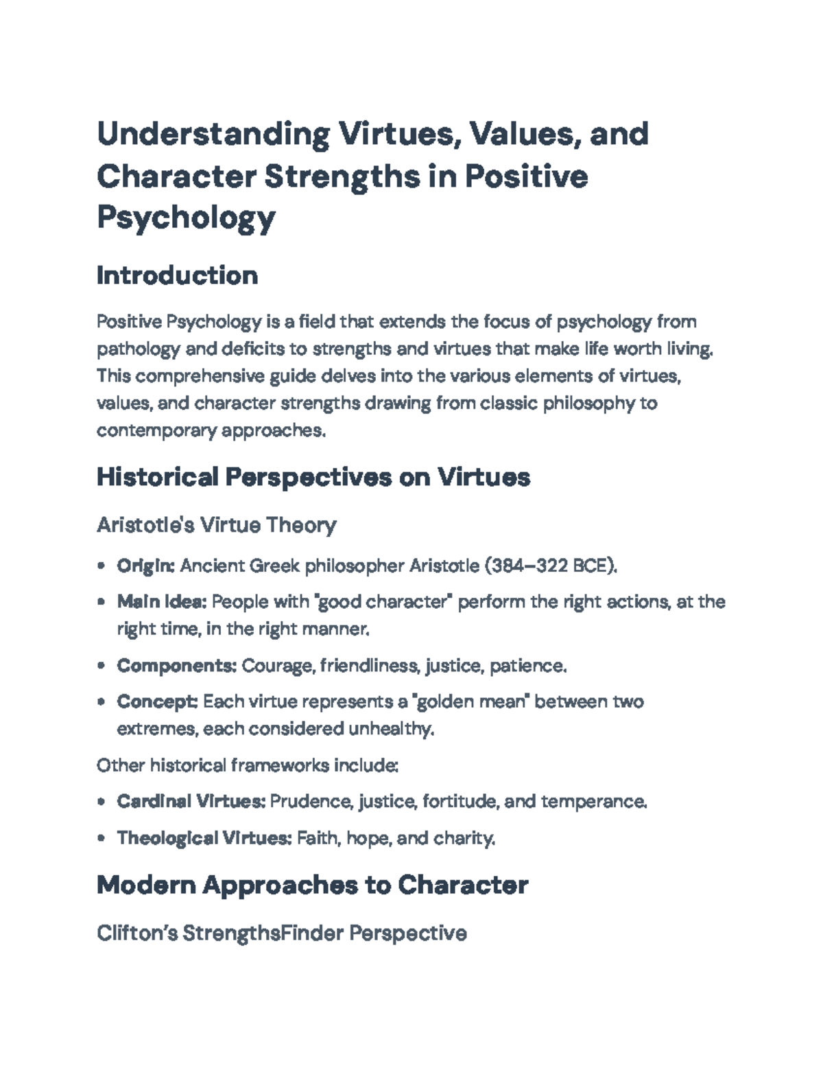 Positive Psychology: Exploring Virtues, Values & Character Strengths ...