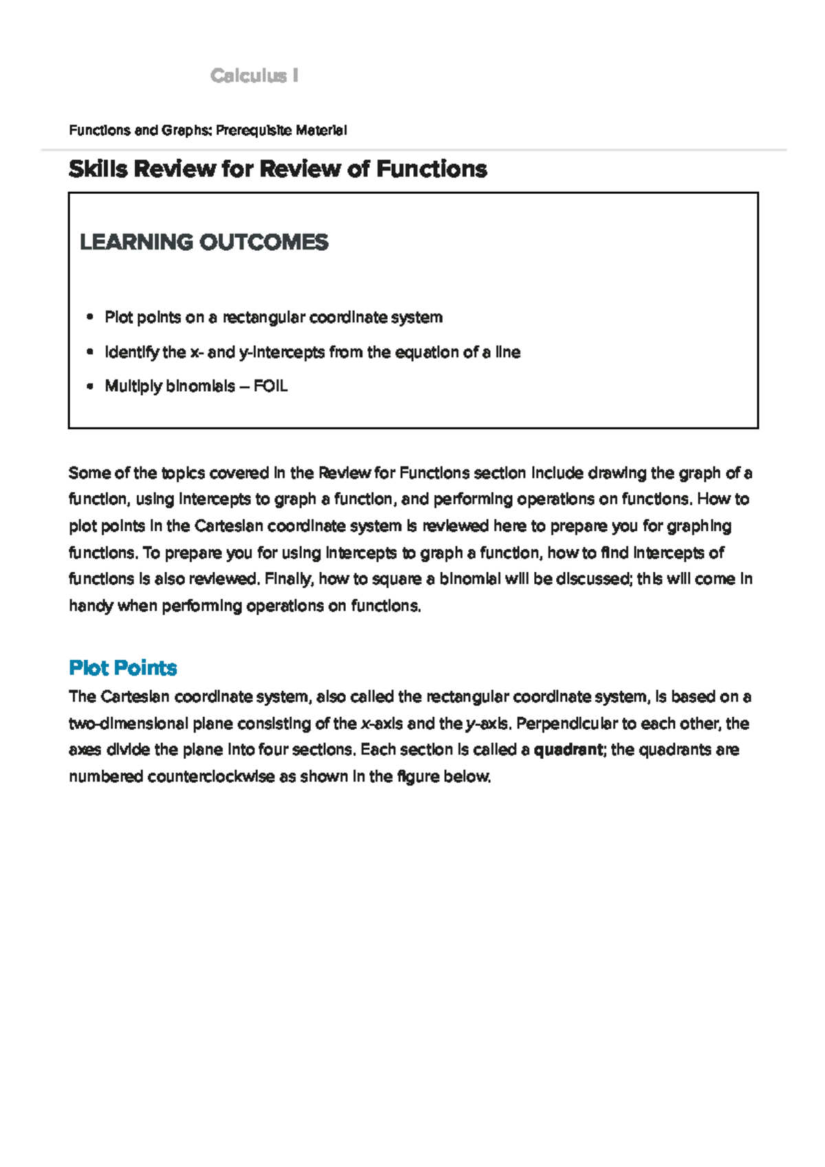 Skills Review for Functions in Calculus I: Graphs & Operations - Studocu