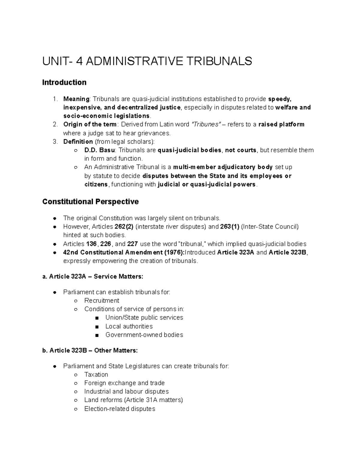 Constitutional Framework of Administrative Tribunals and Public Service ...