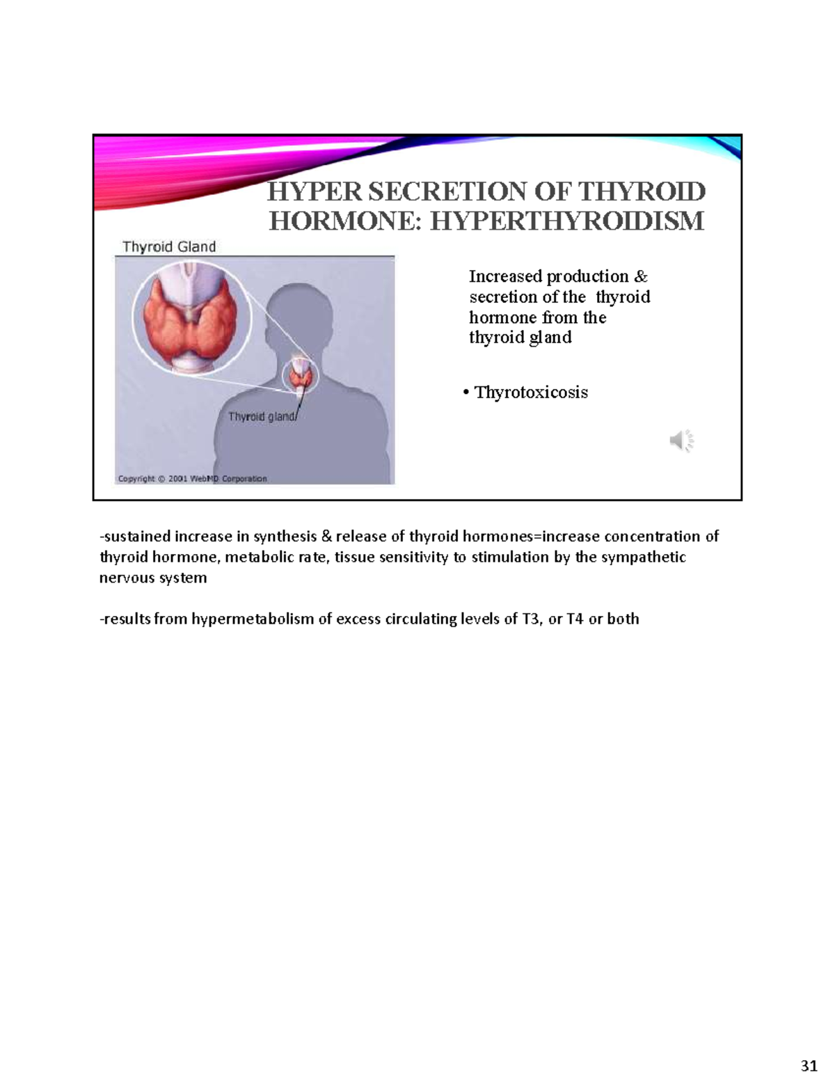 Lecture on Hyperthyroidism: Diagnosis and Treatment - Studocu