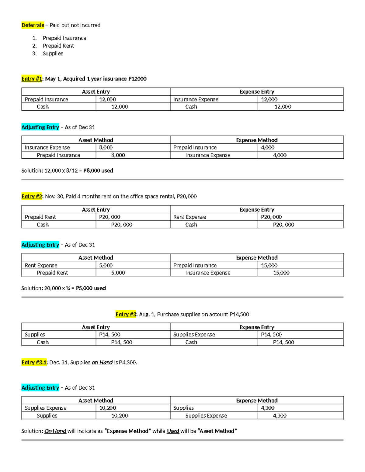 Adjusting Entries for Prepaid Expenses and Accrued Liabilities - Studocu