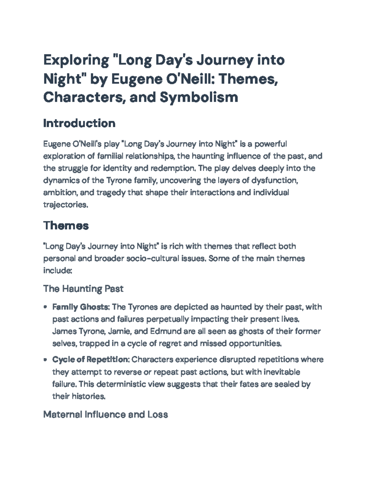 Exploring Themes & Characters in "Long Day's Journey into Night" (ENG ...