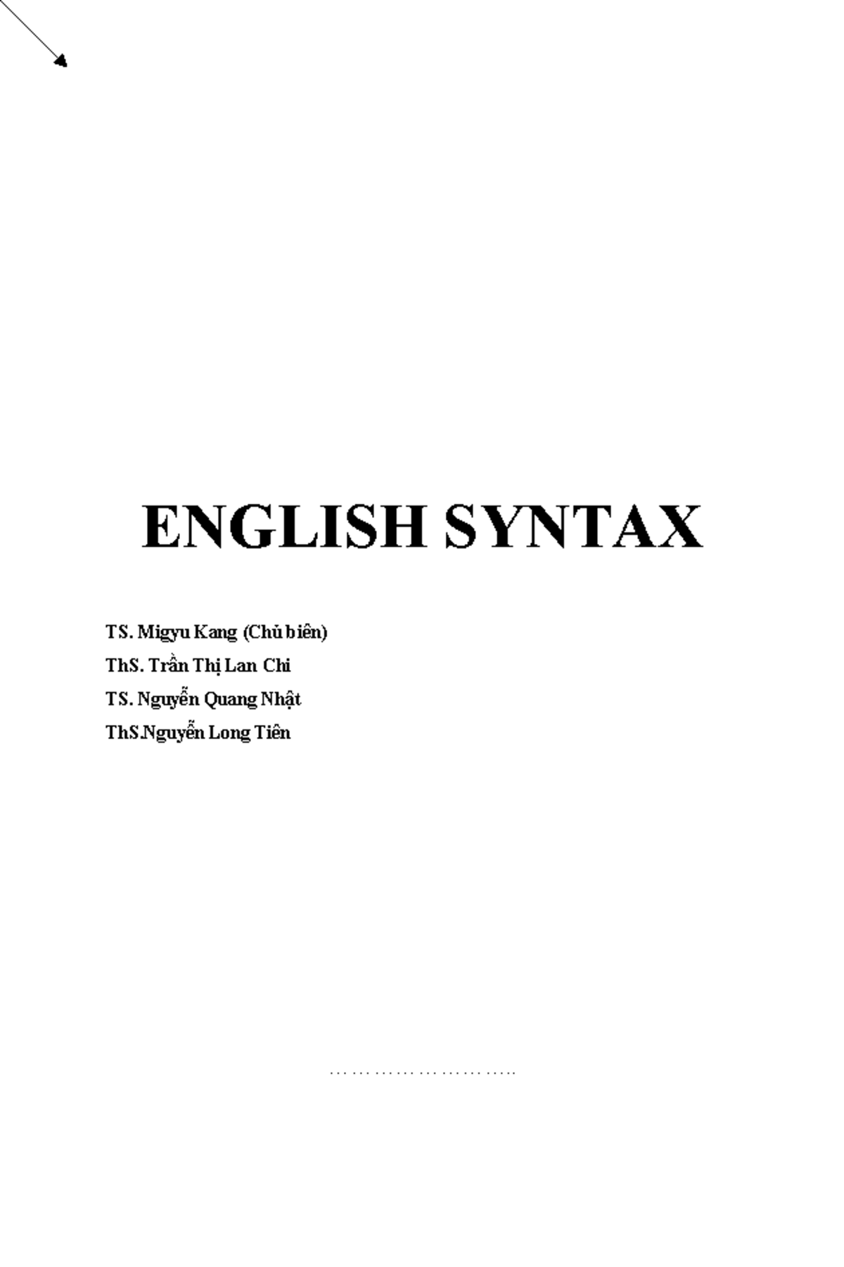 English Syntax: Understanding Structure and Word Classes (ENG101) - Studocu
