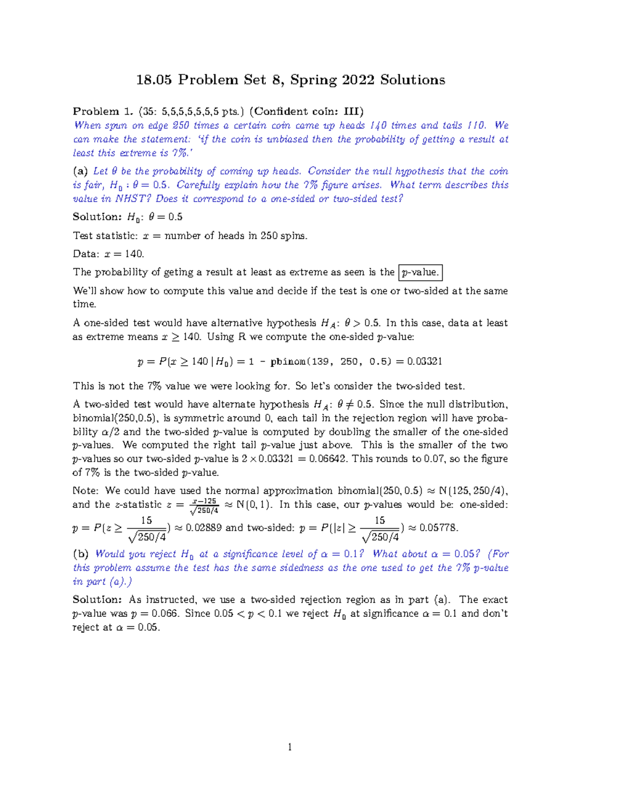Problem Set 08 Solutions - Problem 1. (35: 5,5,5,5,5,5,5 pts ...
