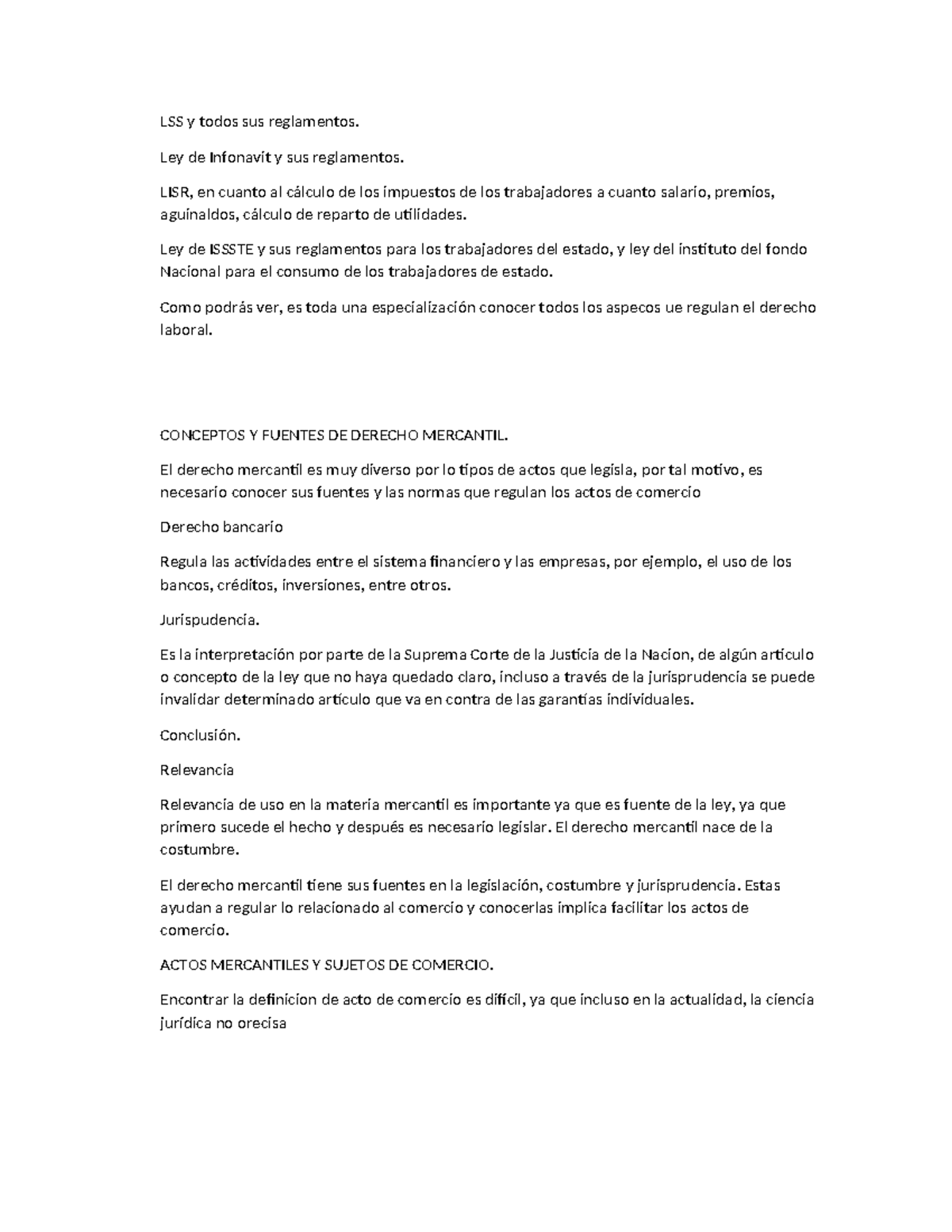 LSS y Derecho Mercantil: Reglamentos y Conceptos Clave - Studocu