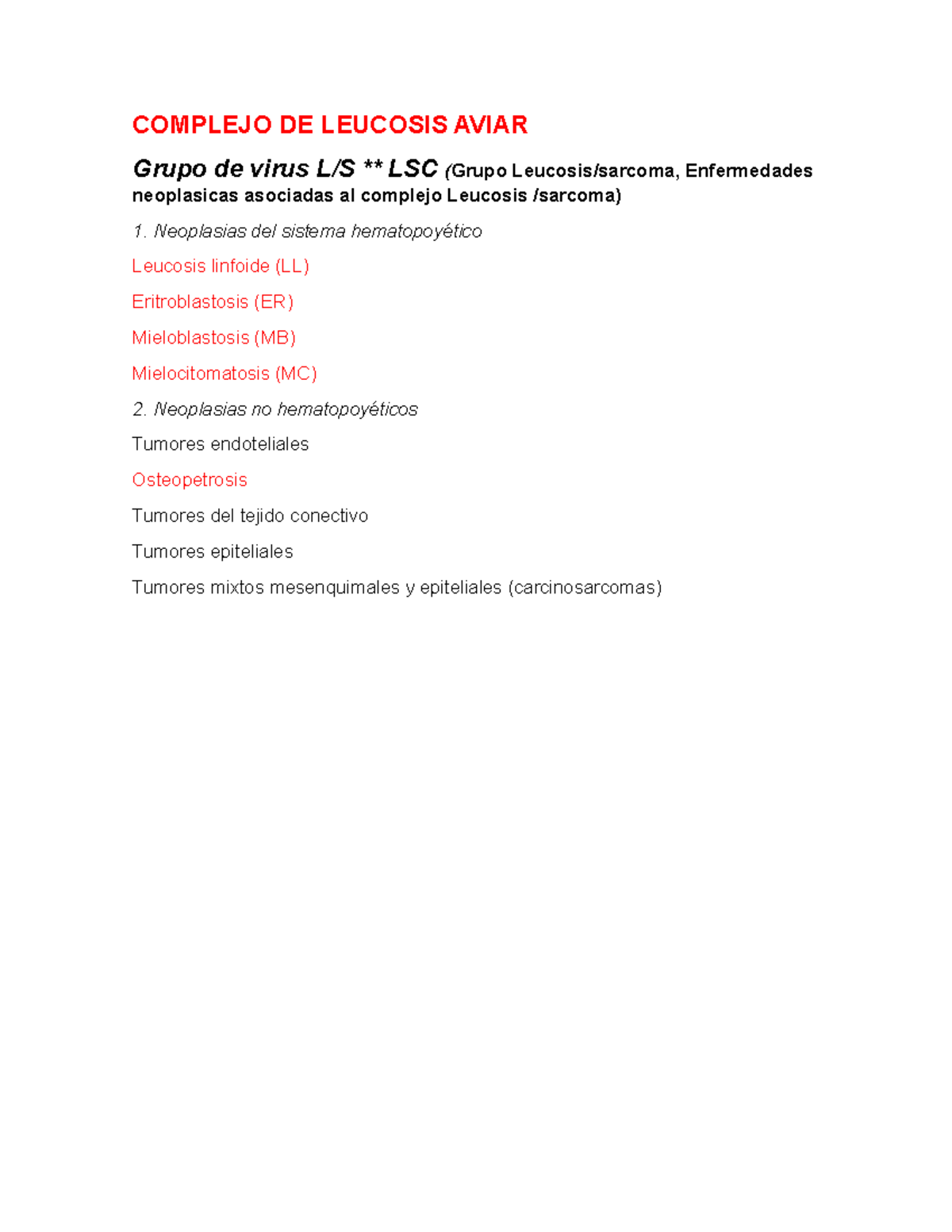 Leucosis aviar (Recuperado) - COMPLEJO DE LEUCOSIS AVIAR Grupo de virus ...