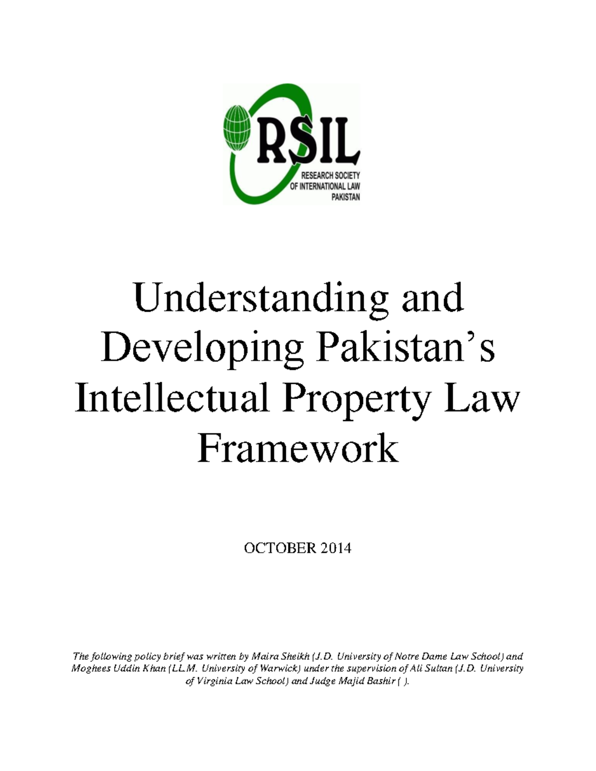 Understanding and Developing Pakistan's IP Law Framework (IP 101) - Studocu