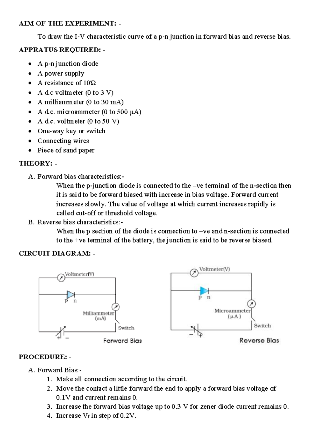 P-N Junction Diode Characteristics: Forward & Reverse Bias Analysis ...