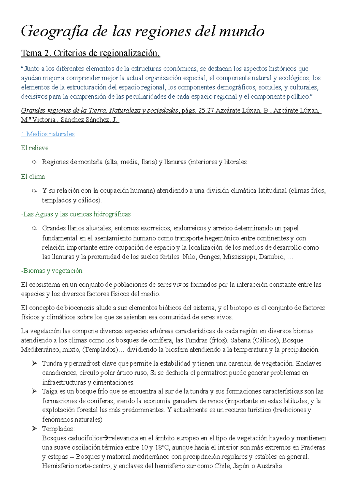 Geografía de las Regiones del Mundo: Tema 2 - Criterios de ...