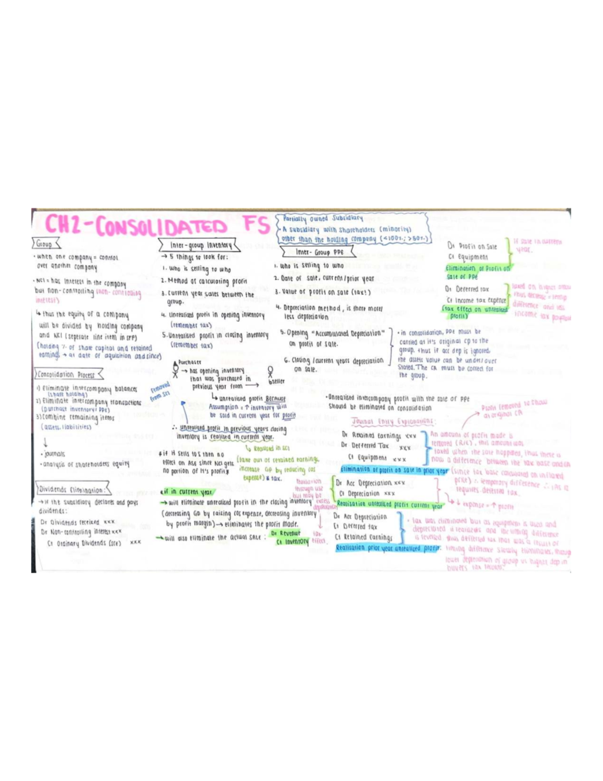 Consolidated Financial Statements Summary: FS on Partially Owned ...