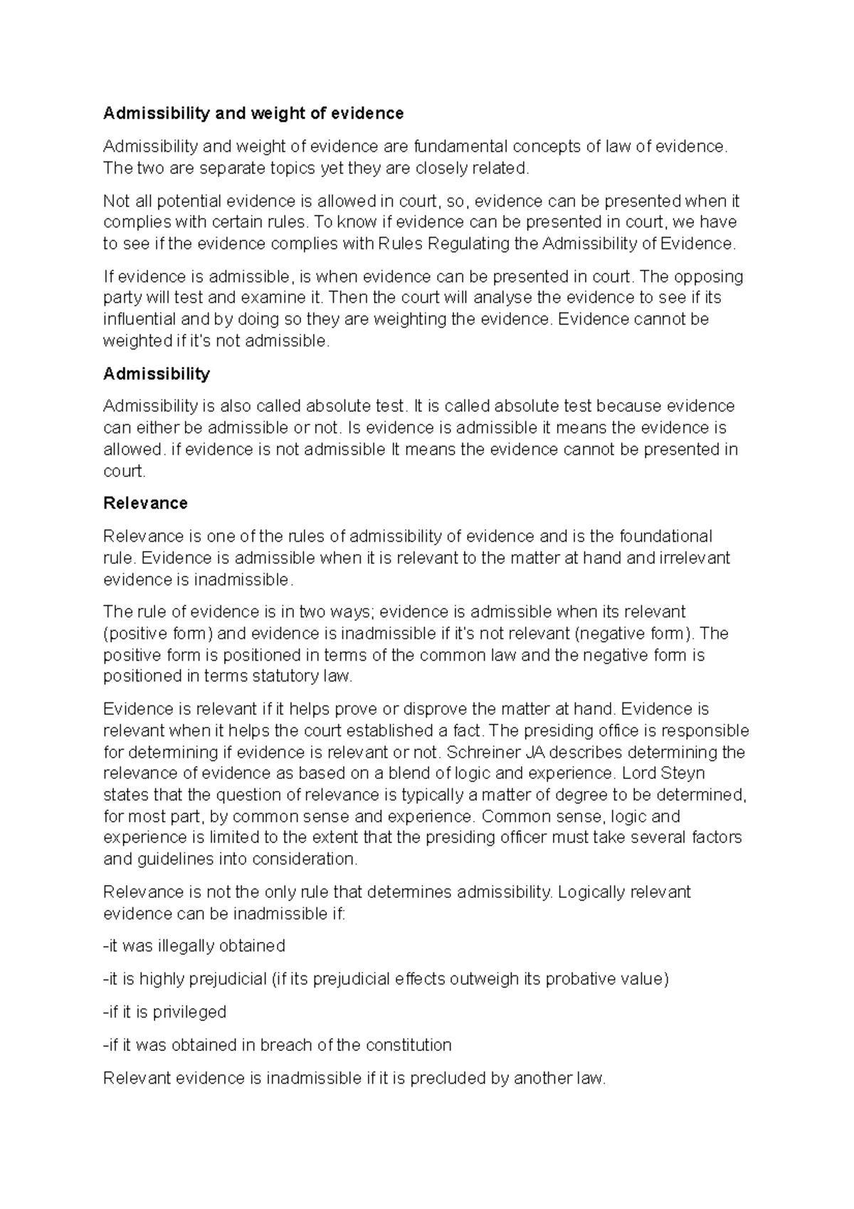 Real Evidence & Fingerprints: Test 2 Overview and Admissibility - Studocu