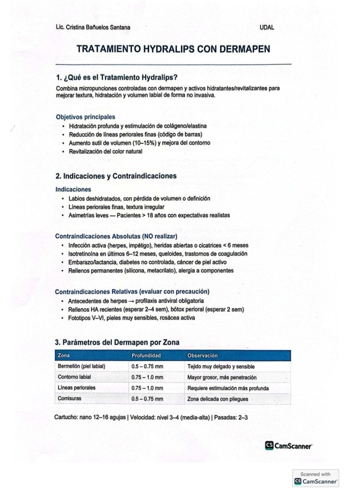 Protocolo de Tratamiento Hydralips con Dermapen - Lic. Cristina ...