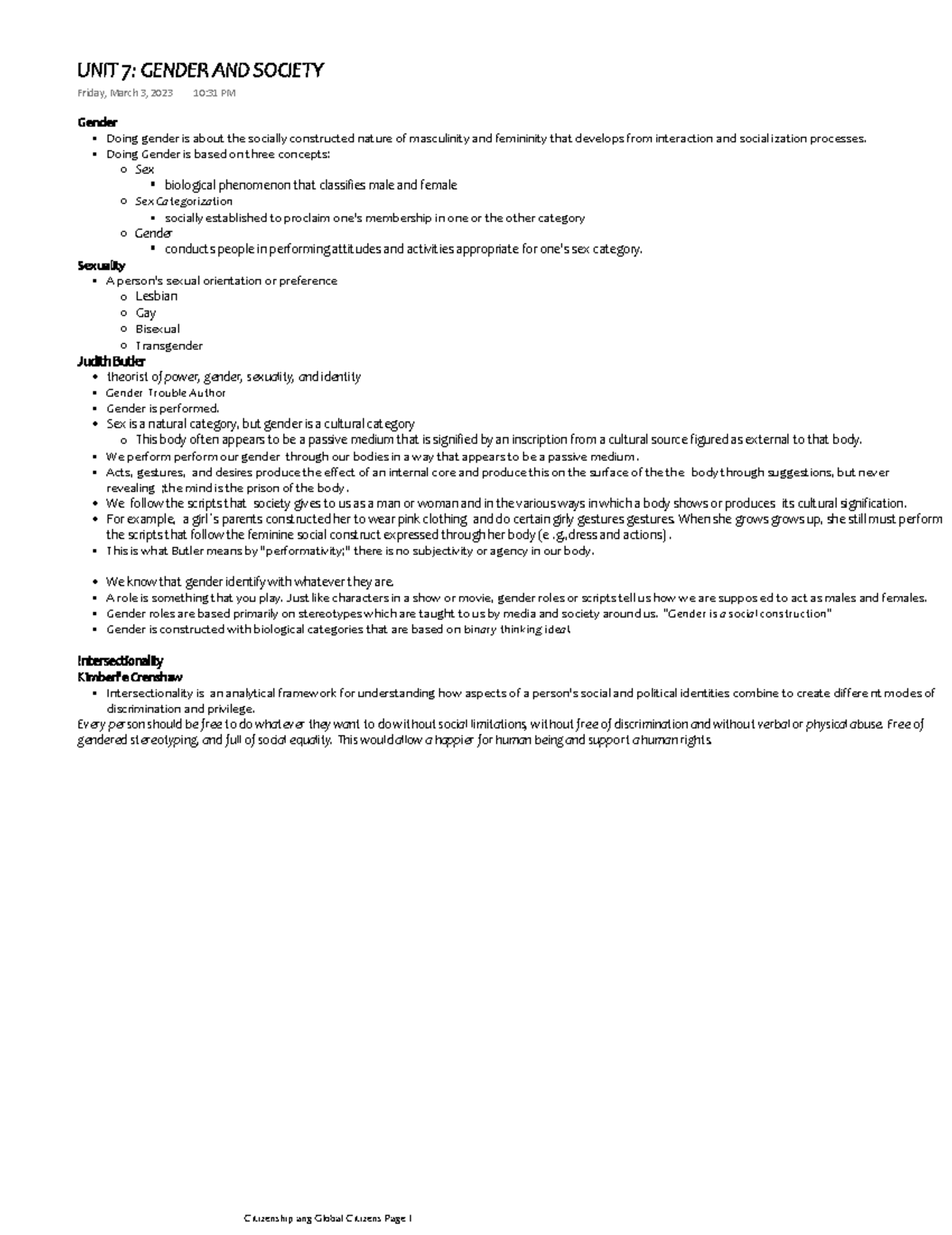 UNIT 7: Gender and Society - Analyzing Gender Constructs and Roles ...