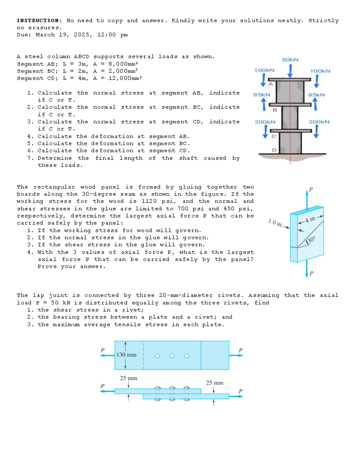 ENGR 101: Problem Set Final - Structural Analysis and Mechanics - Studocu