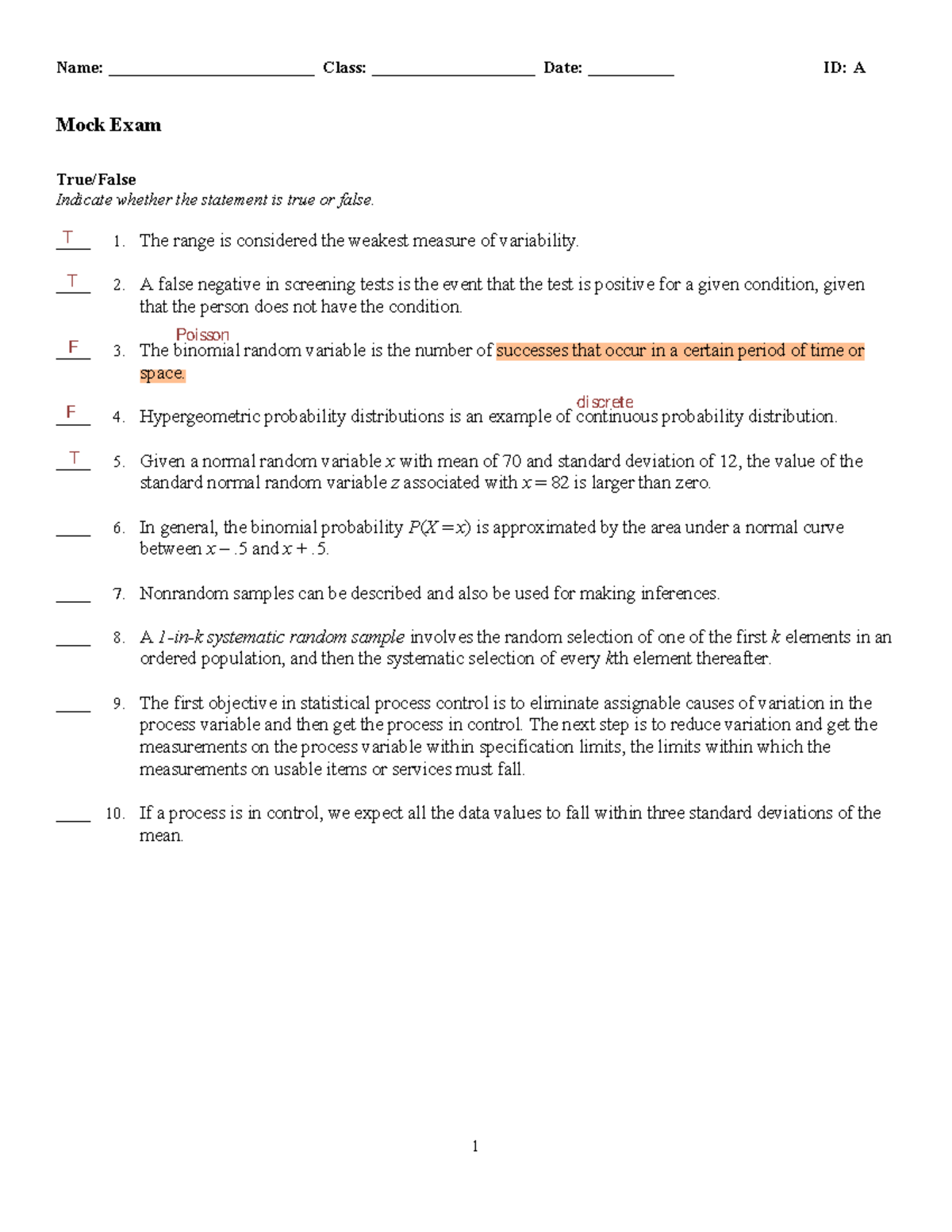 Mock Exam 1 - Comprehensive Review Questions and Answers - Studocu