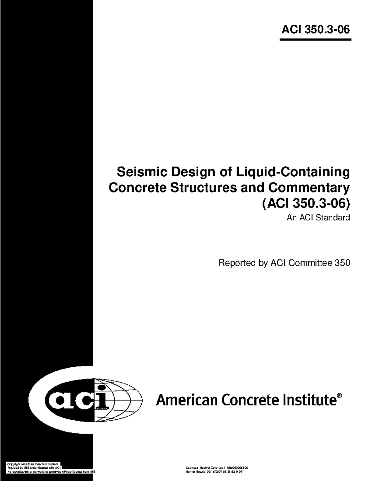 Seismic Design and Commentary of Liquid-Containing Structures (ACI 350 ...
