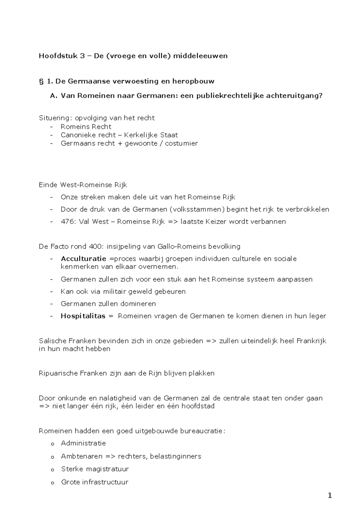 Hoofdstuk 3 - de vroege en volle middeleeuwen - Hoofdstuk 3 – De ...
