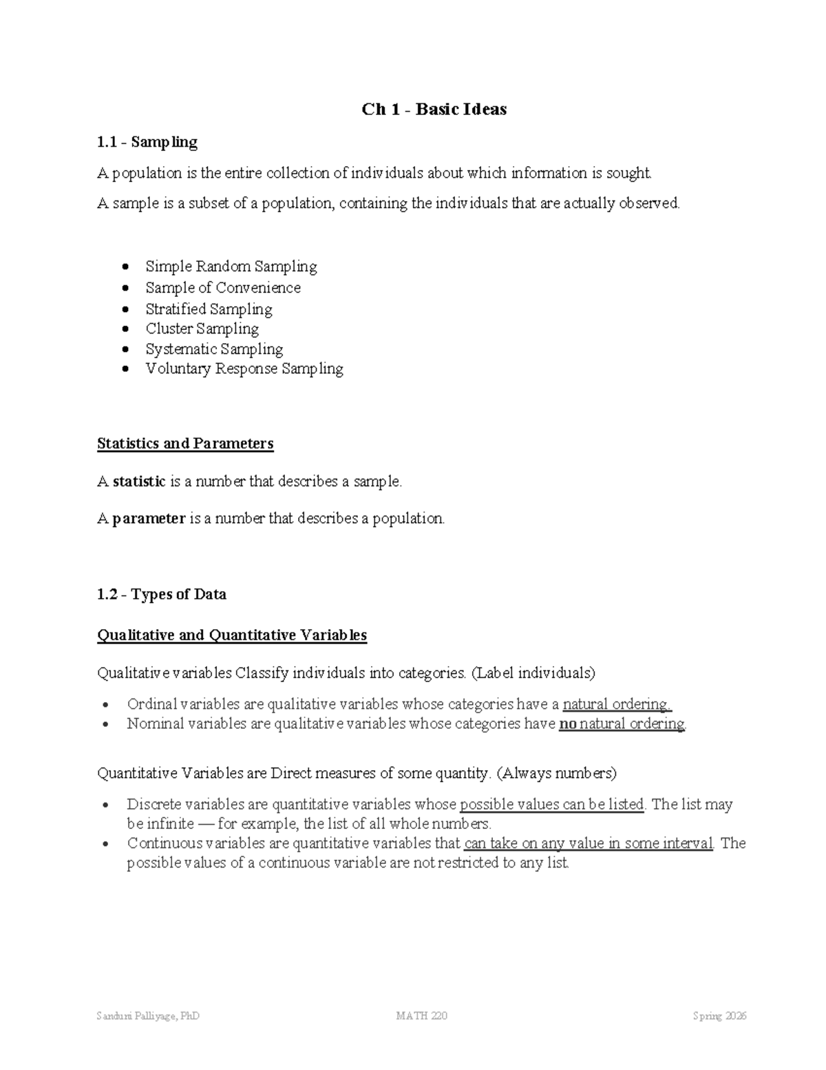 MATH 220 Lecture Notes: Basic Ideas and Data Analysis - Studocu
