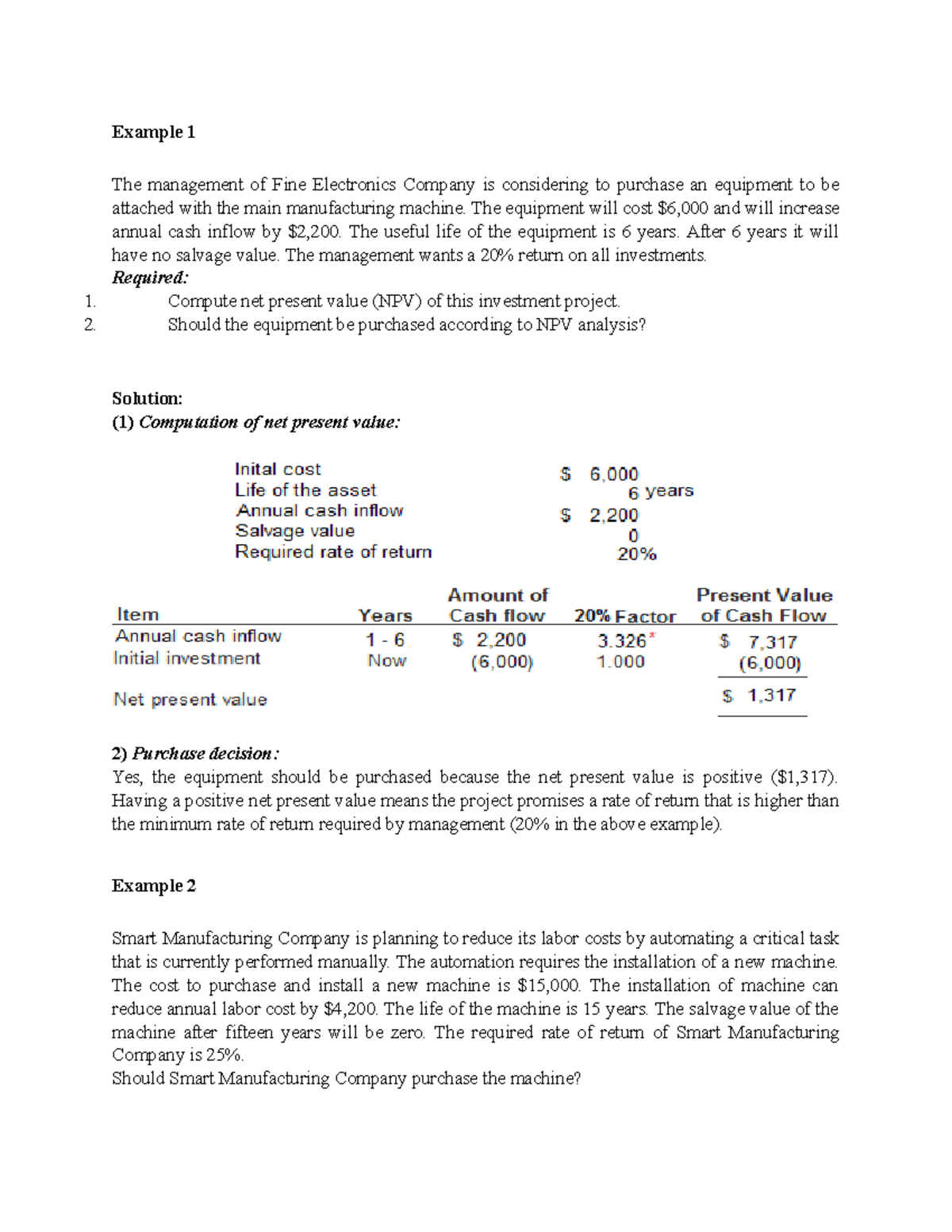 NPV Calculation Examples for ISP640 Course Analysis - Studocu