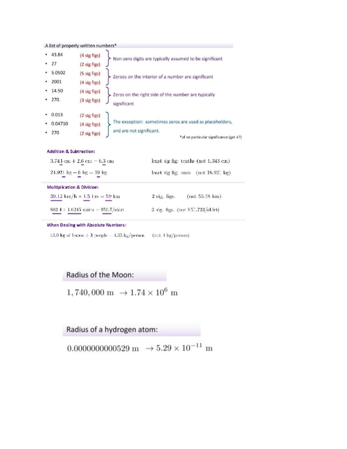 Sig Figs - Physics - Cheat sheets and tables for sigfigs in first Theme ...