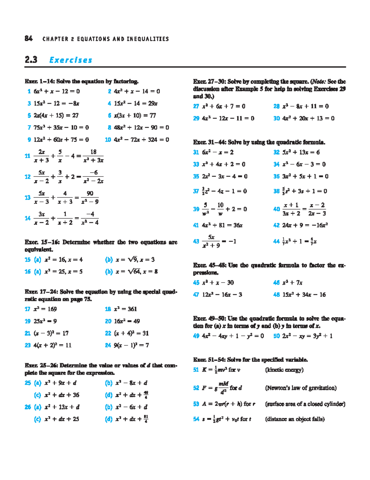 HAL2[2-3] Chapter 2: Equations & Inequalities Exercises - Studocu