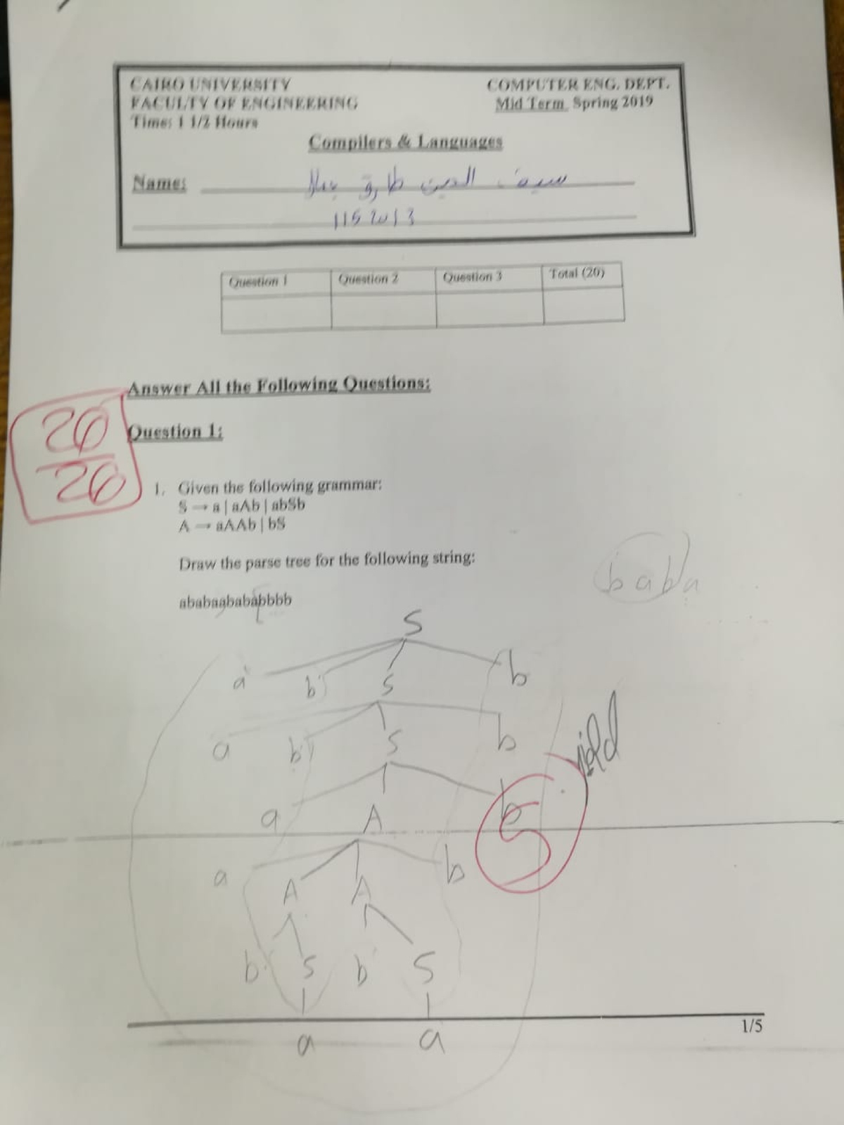 Mid 2019 - final exam - Compiler Design - Studocu