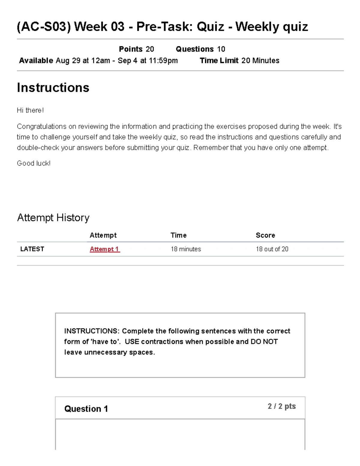 (AC-S04) Week 04 - Pre-Task Quiz: Listening Comprehension Exercise ...
