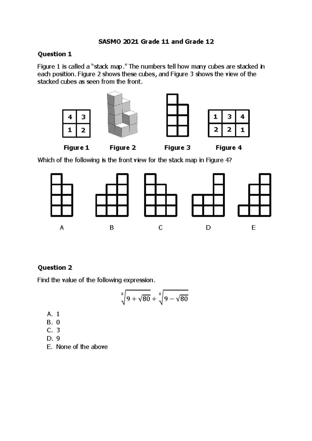 SASMO 2021 Grade 11 & 12 Exam Questions and Solutions - Studocu