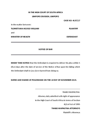 Chapter 12: Early Judgment Procedures & Notice of Intention to Defend ...