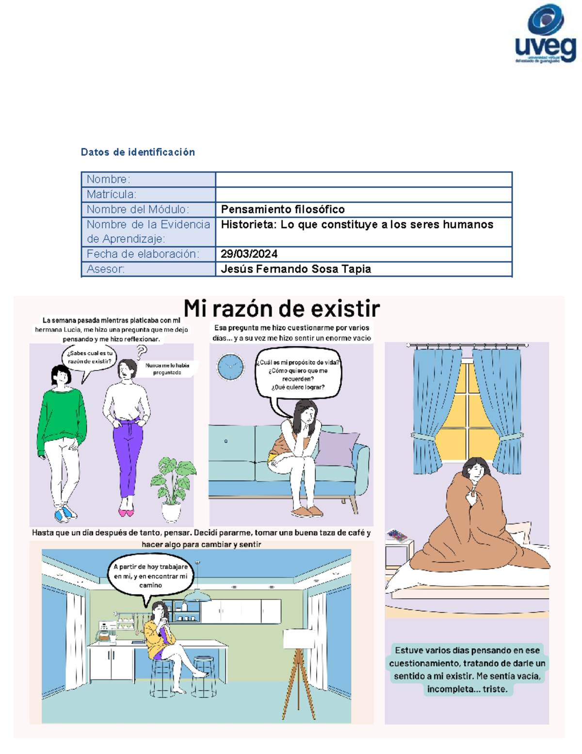 EA3 Historieta: Lo que constituye a los seres humanos - Pensamiento ...