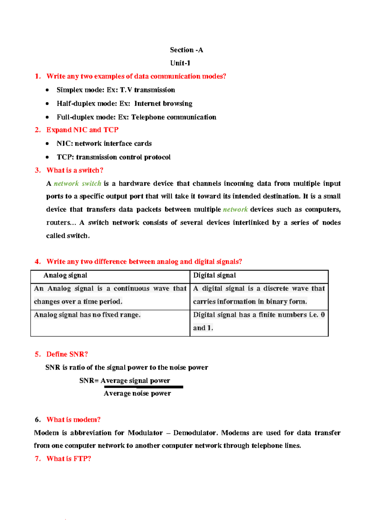 DCN 101 Lecture Notes: Data Communication Concepts and Protocols - Studocu