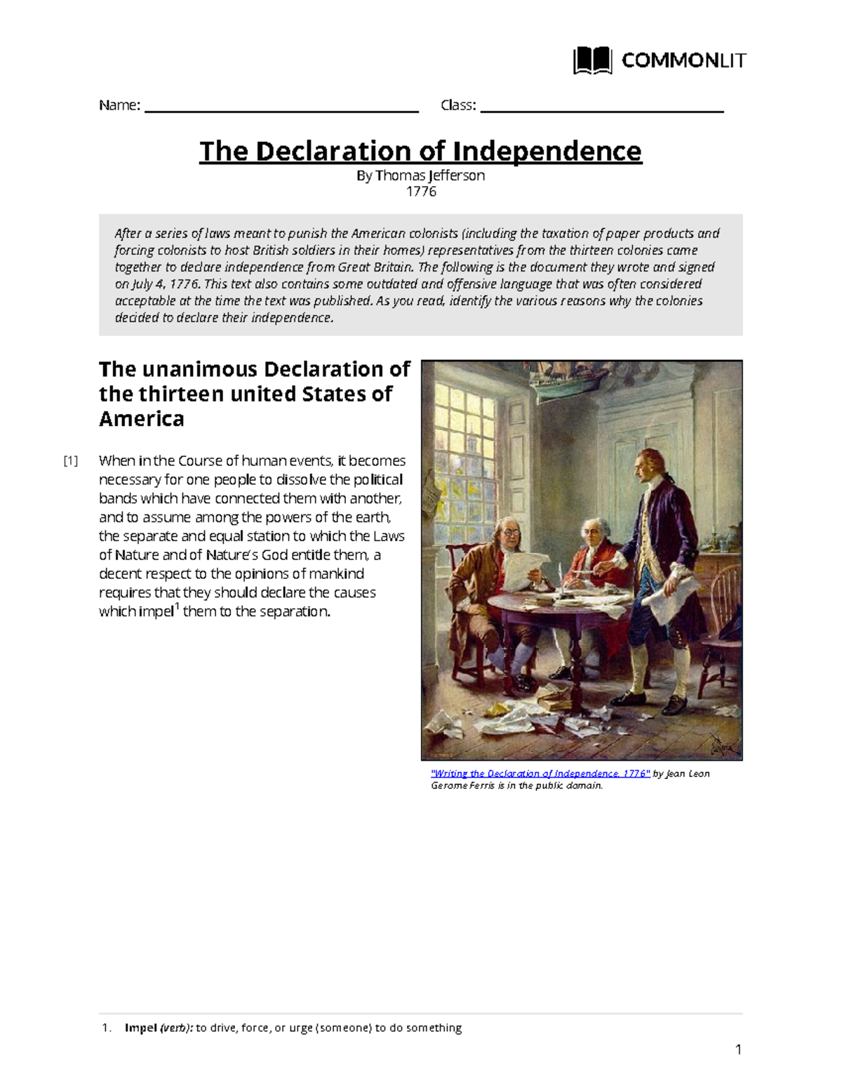 The Declaration of Independence: An Analysis of Jefferson's 1776 ...