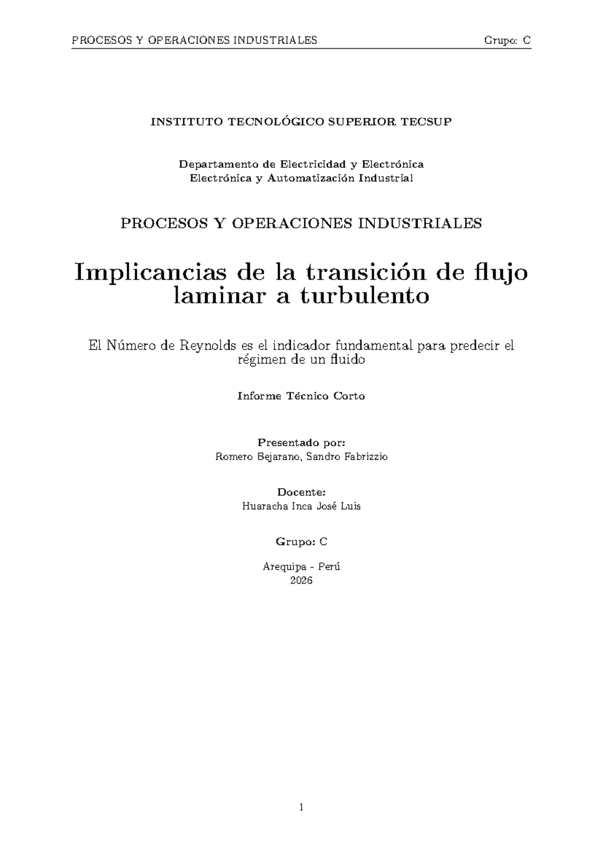 Implicancias del Número de Reynolds en Flujos Laminares y Turbulentos ...