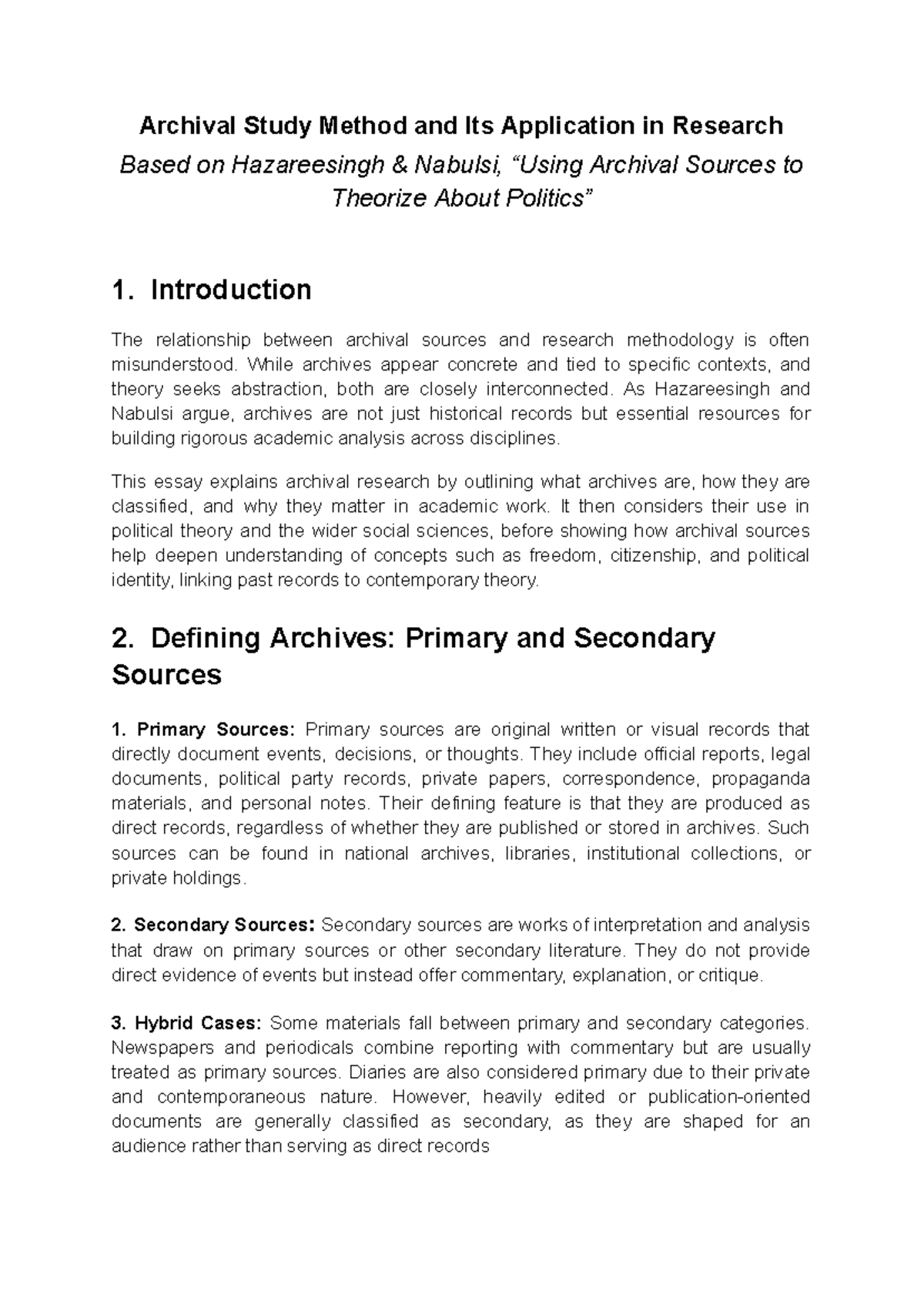 Archival Research Methodology: Insights from Hazareesingh & Nabulsi ...