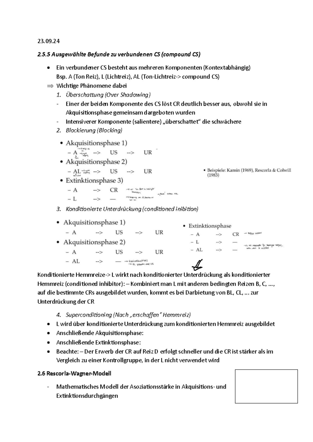 Psych 2 Zusammenfassung der VL vom 23.09.24 zu verbundenen CS - Studocu