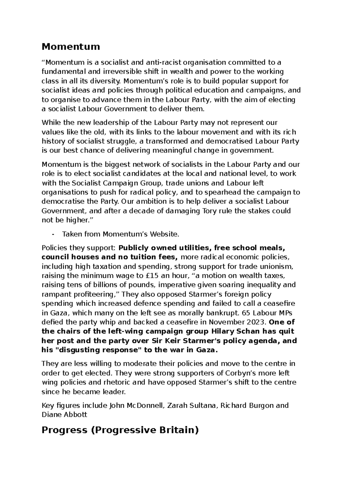 Labour Party Factions: Momentum, Progress, and Blue Labour Insights ...