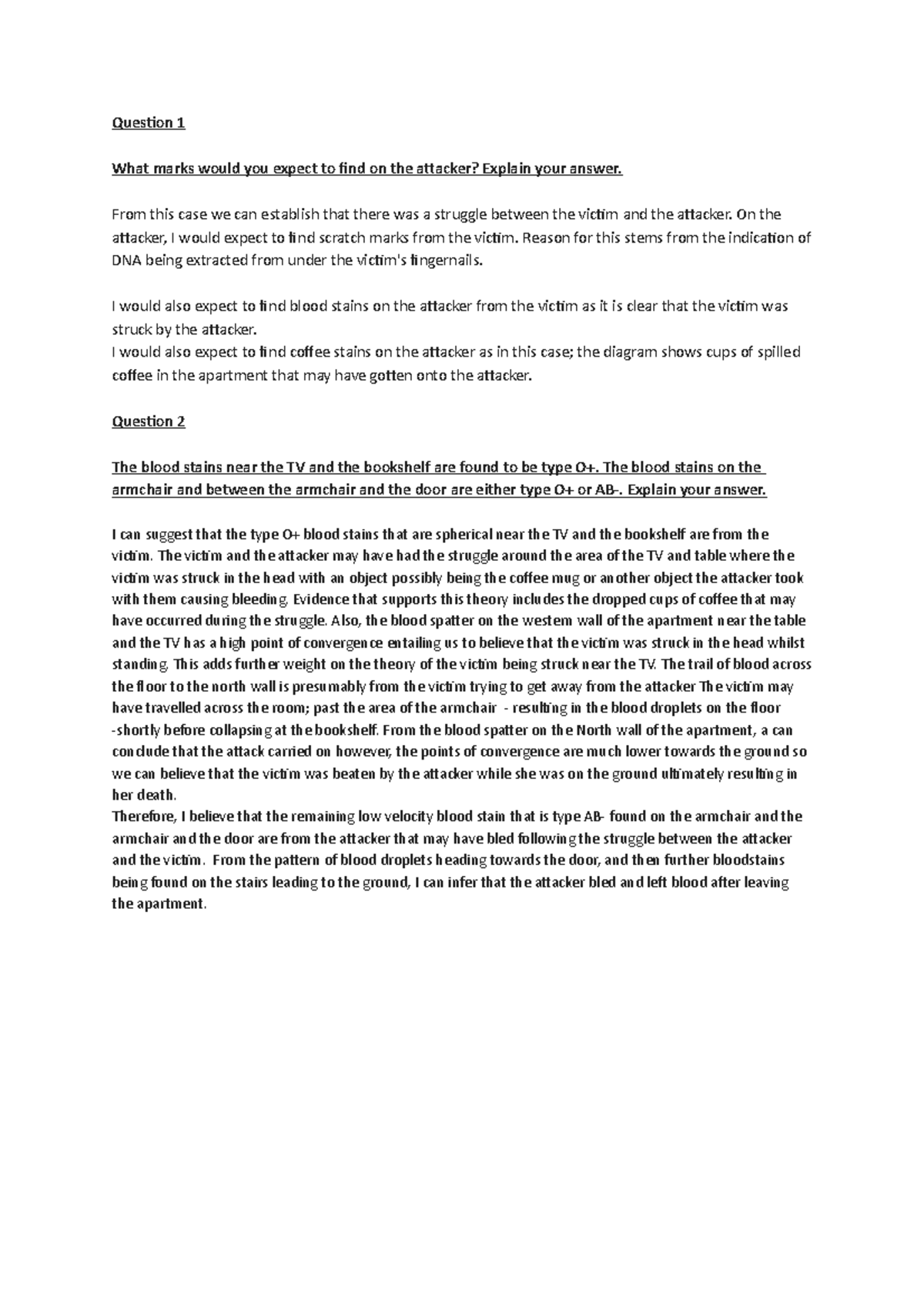 Forensics Course: Ang Mo Kio Case Study Week 4 Analysis - Studocu